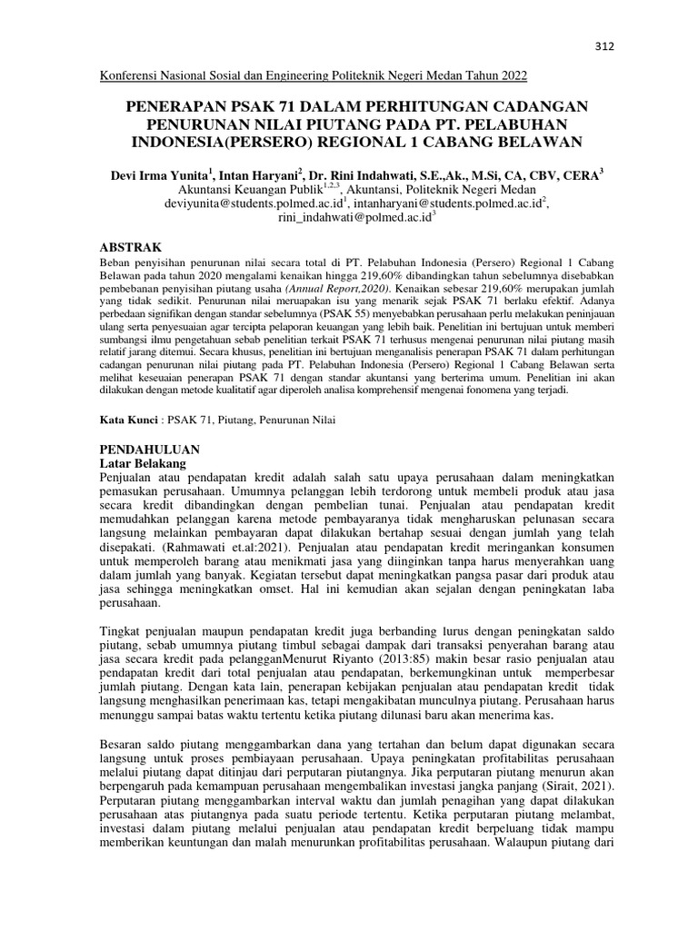 Penerapan PSAK 71 di PT Pelabuhan Indonesia | PDF | Bisnis ...