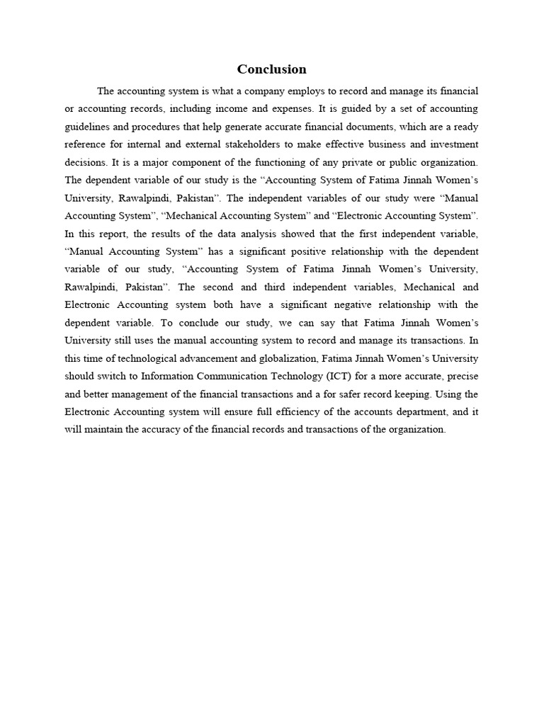Conclusion Accounting | PDF