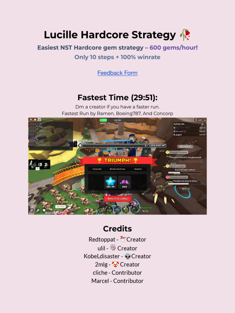 Lucille Hardcore Strategy Guide TDS | PDF