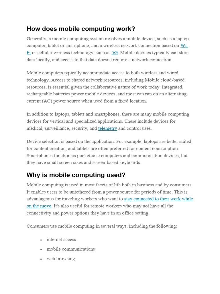 Unit 1 Mobile | PDF | Mobile Device | Mobile Computing