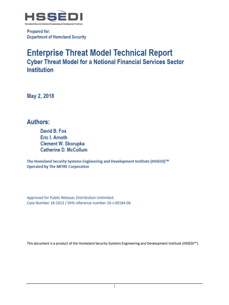 PR 18 1613 Ngci Enterprise Threat Model Technical Report | PDF ...