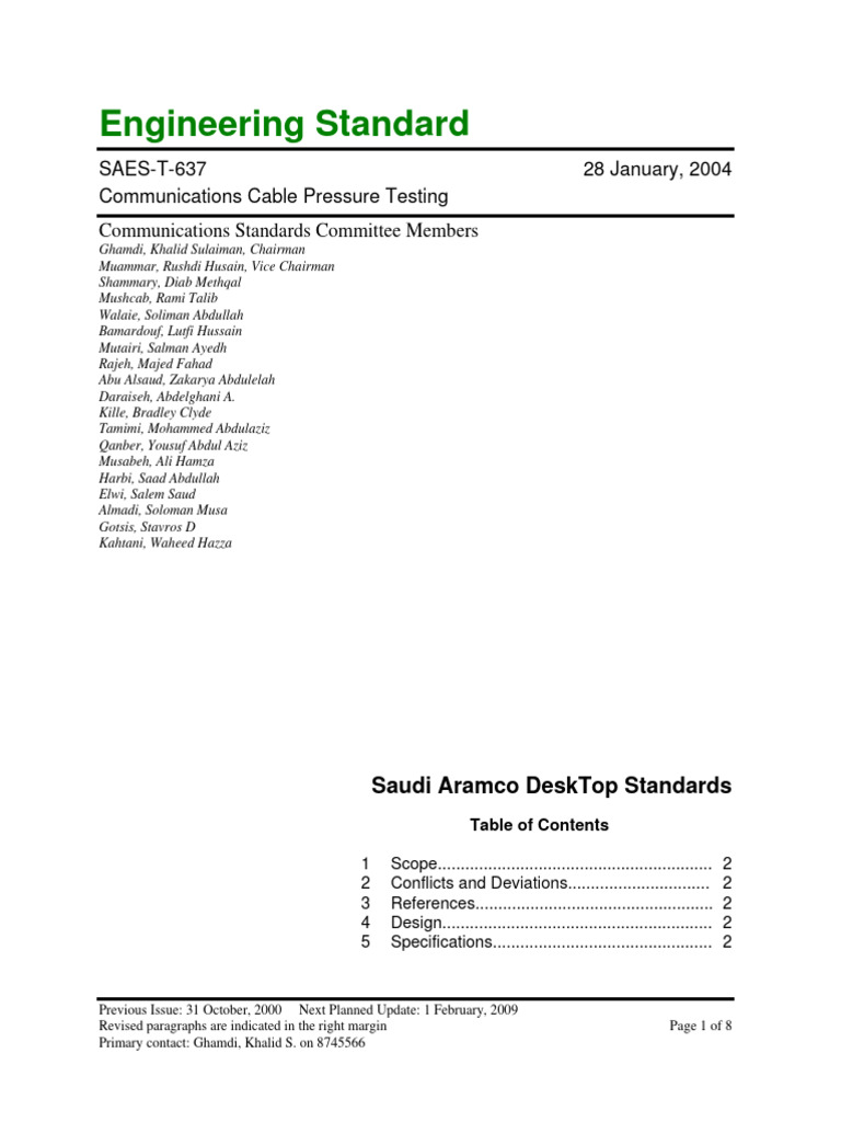 Saes T 637 | PDF | Valve | Specification (Technical Standard)