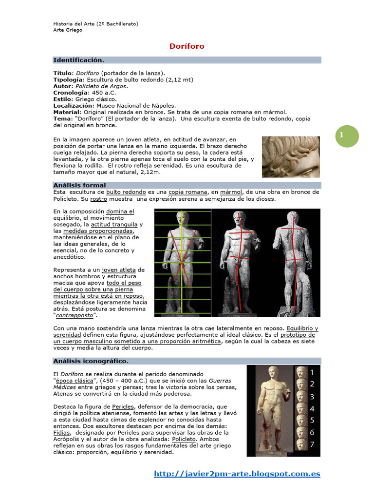 Doríforo: Escultura Clásica de Policleto | PDF | Ciencias sociales