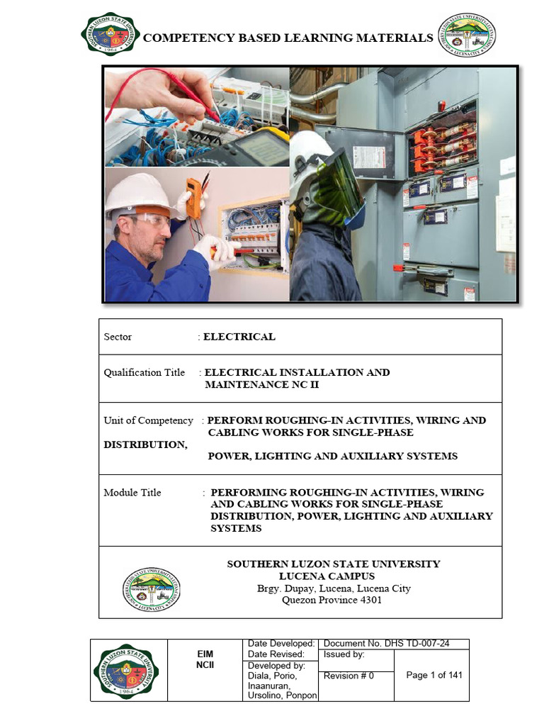 EIM-CBLM-Core 1 2 & 3 | PDF | Electrical Wiring | Materials EIM-CBLM-Core 1 2 & 3 | PDF | Electrical Wiring | Materials
