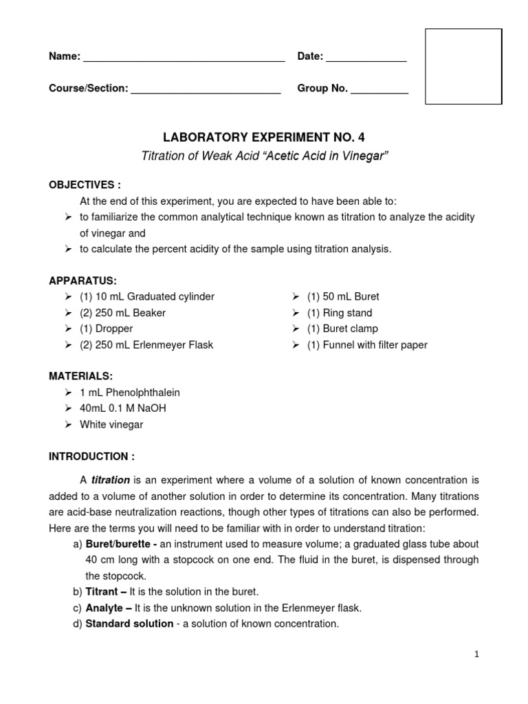 Lab Exp No.4 | PDF | Titration | Chemistry