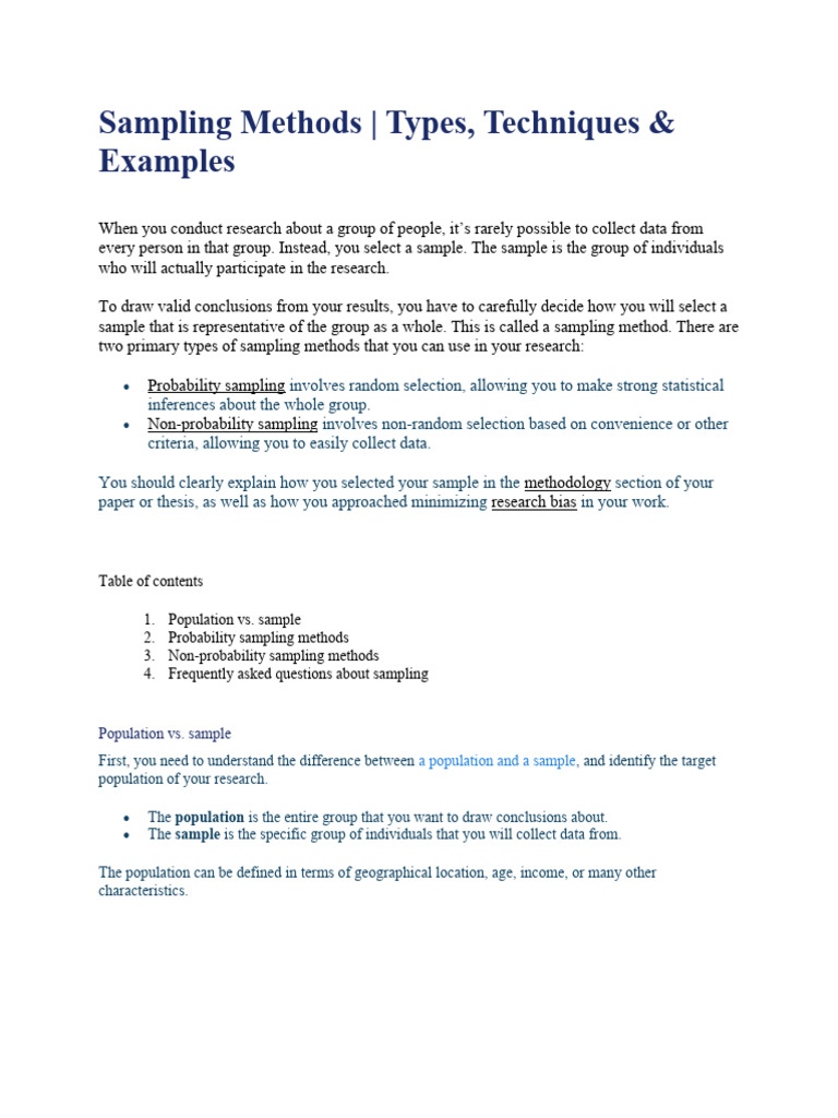Sampling Methods | PDF | Sampling (Statistics) | Randomness Sampling Methods | PDF | Sampling (Statistics) | Randomness
