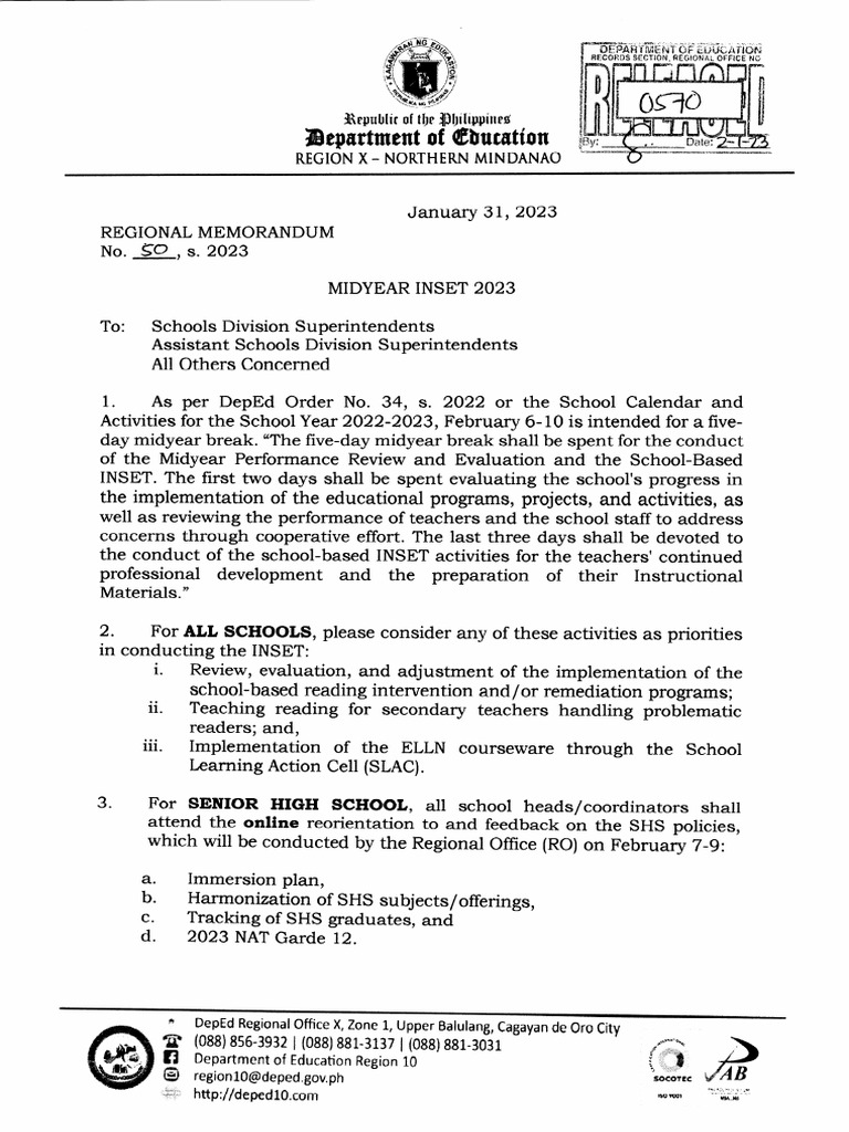 RM - 50 - Midyear Inset 2023 | PDF