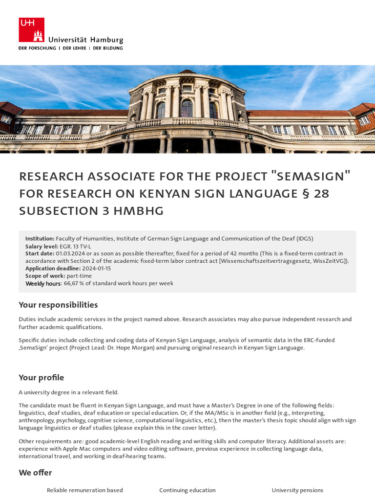 Research Associate in Kenyan Sign Language | PDF | Human Communication