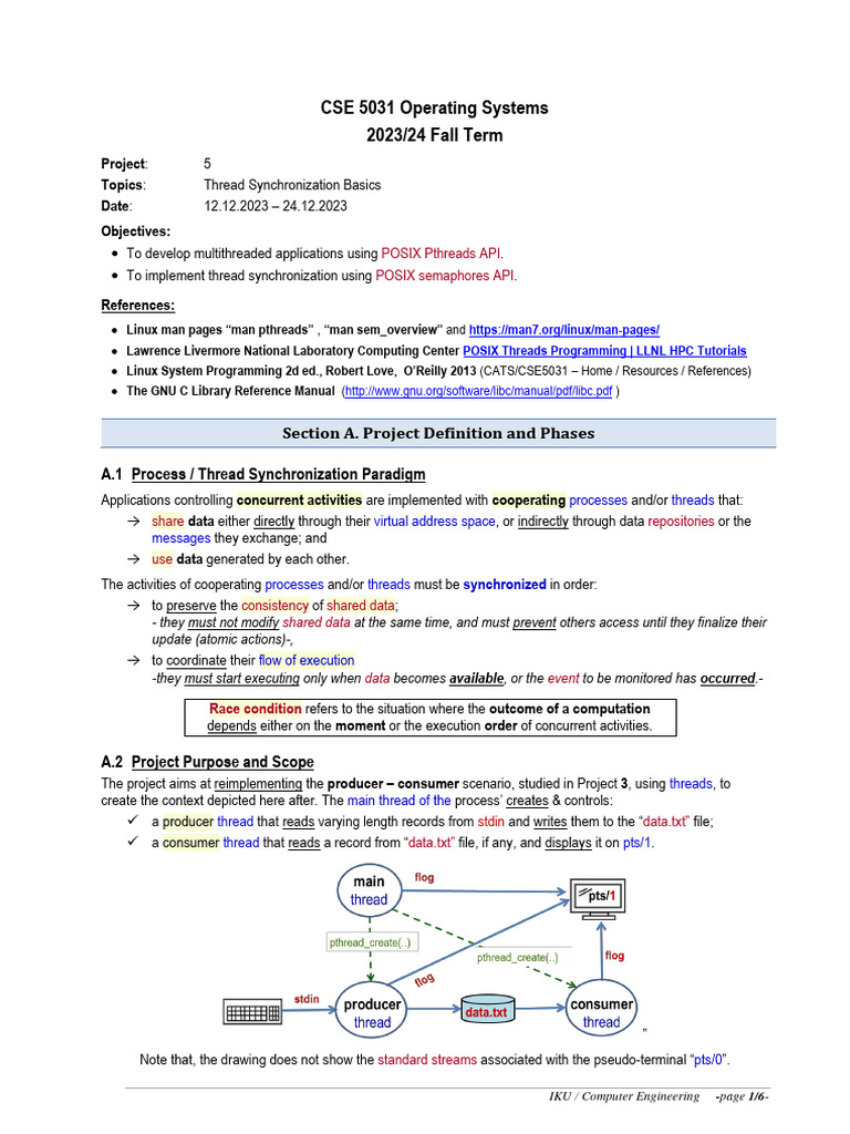 Prj5 Thread Synchronization Pdf Thread Computing Process Computing