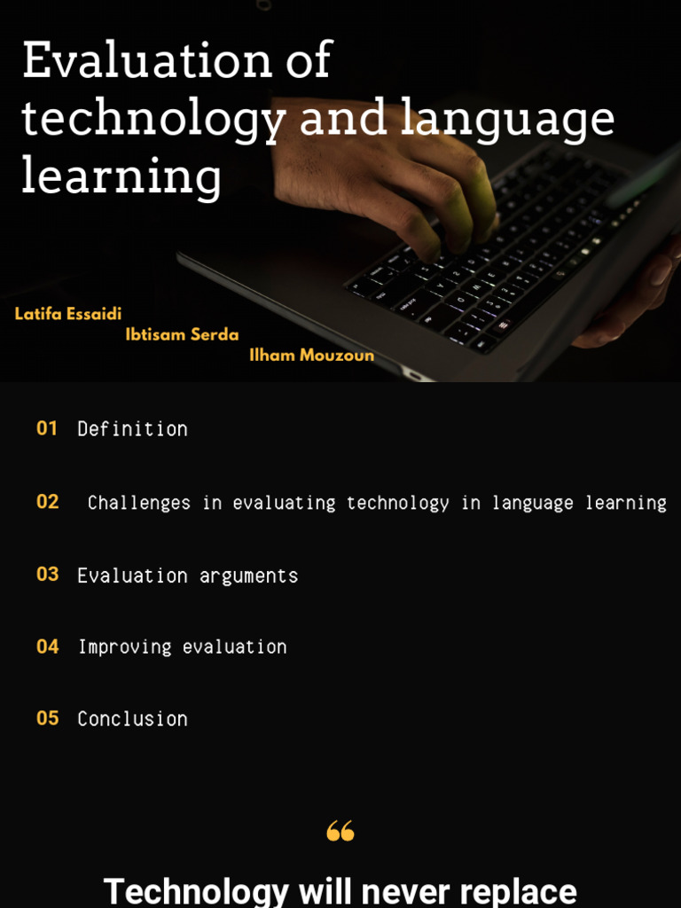 Evaluation of Technology and Language Learning | PDF | Evaluation ...