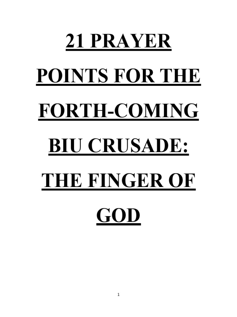 21 Prayer Points for BIU Crusade | PDF | Paul The Apostle | Saint Peter