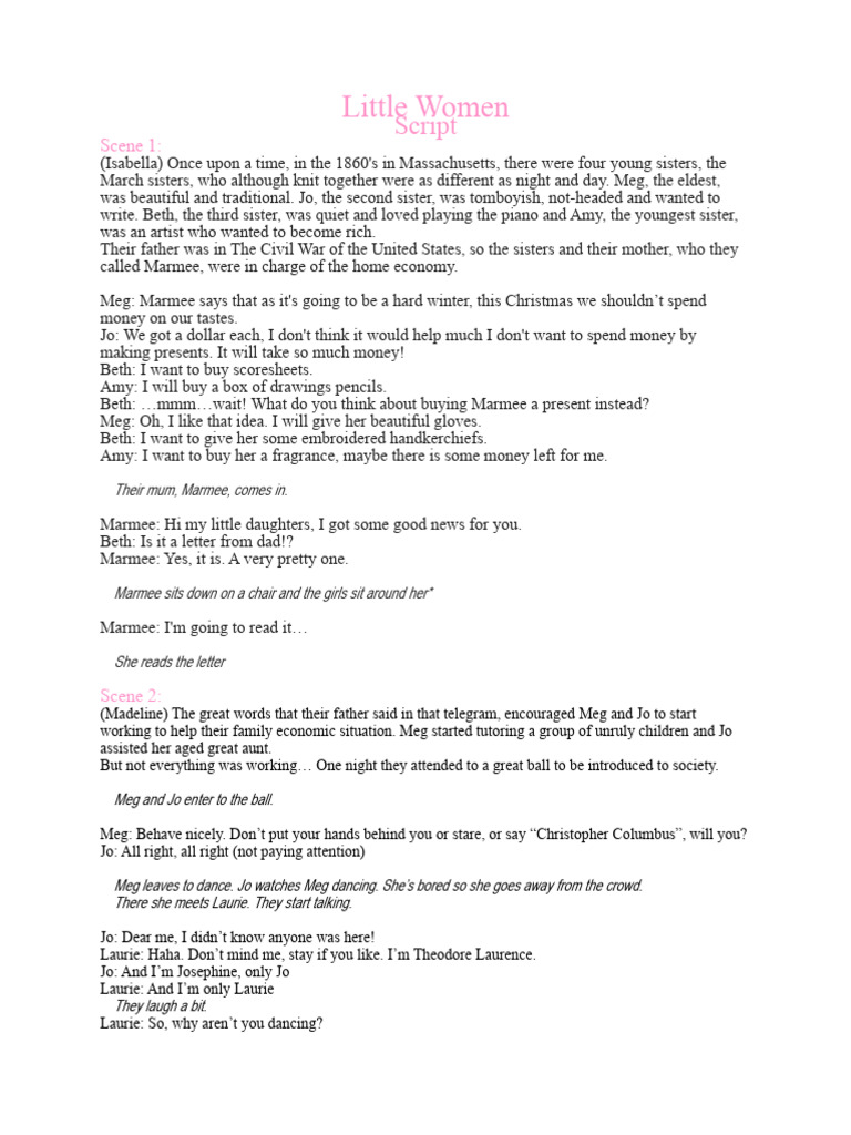 Little Women Script - Checked | Download Free PDF | Little Women