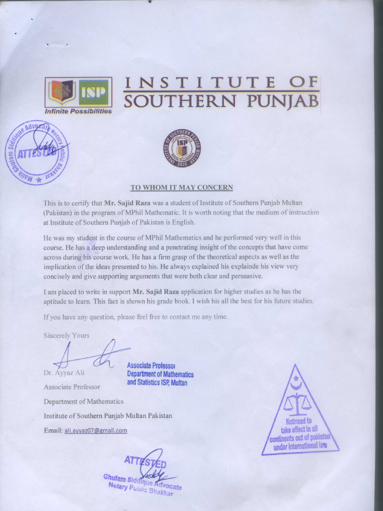 Recommendation Letter | PDF