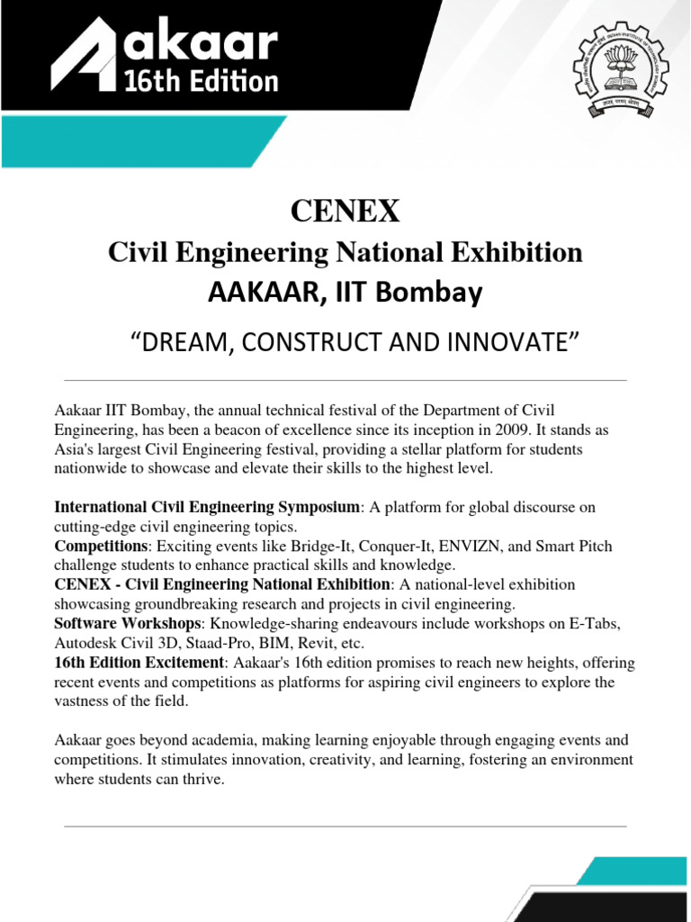 CENEX Aakaar IITB Brochure | PDF | Engineering | Innovation