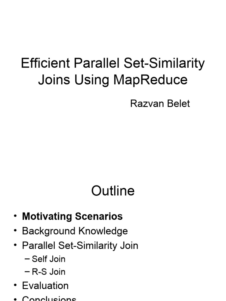 Efficient Set-Similarity Joins in MapReduce | PDF | Map Reduce ...