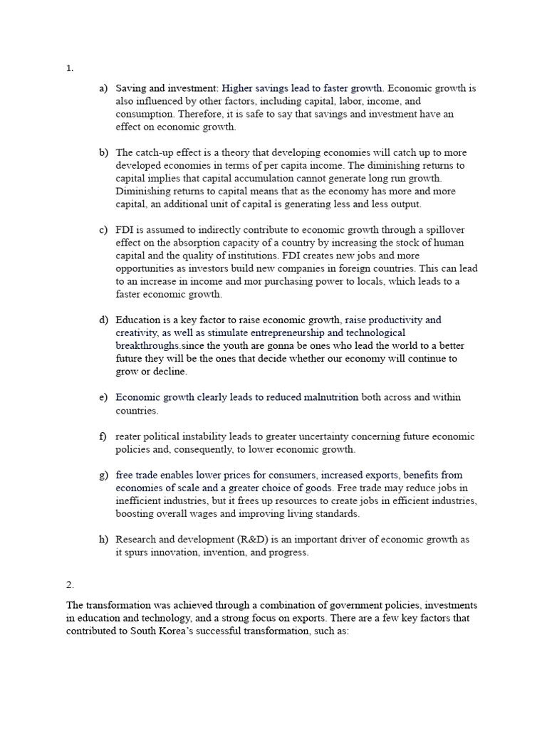 Week 6 Macro Economic Assignment Pdf Economic Growth South Korea