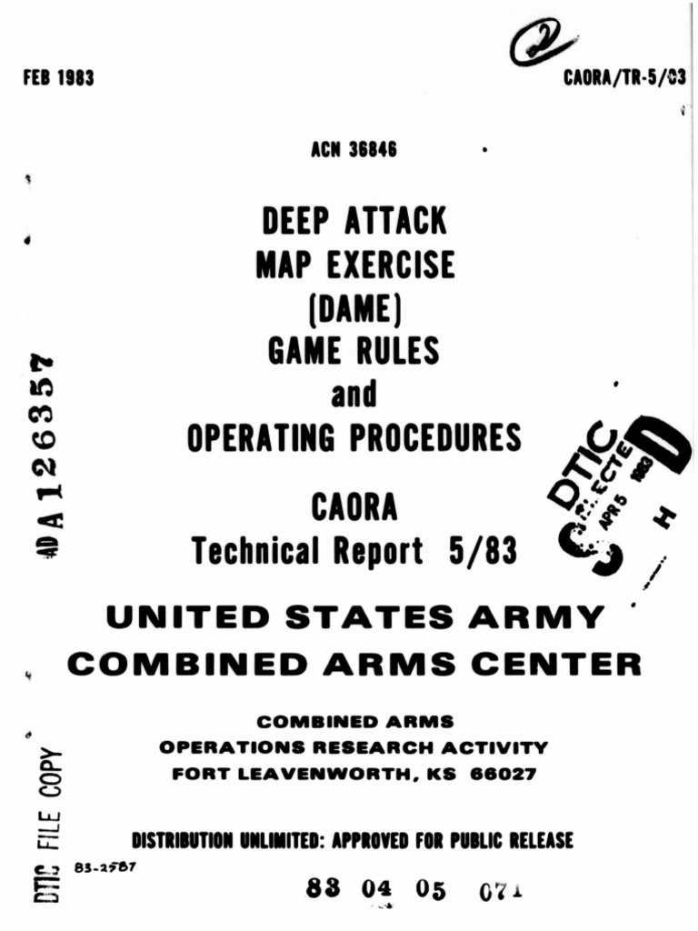 Deep Attack Map Exercise Game Rules | PDF | Battalion | Military Science