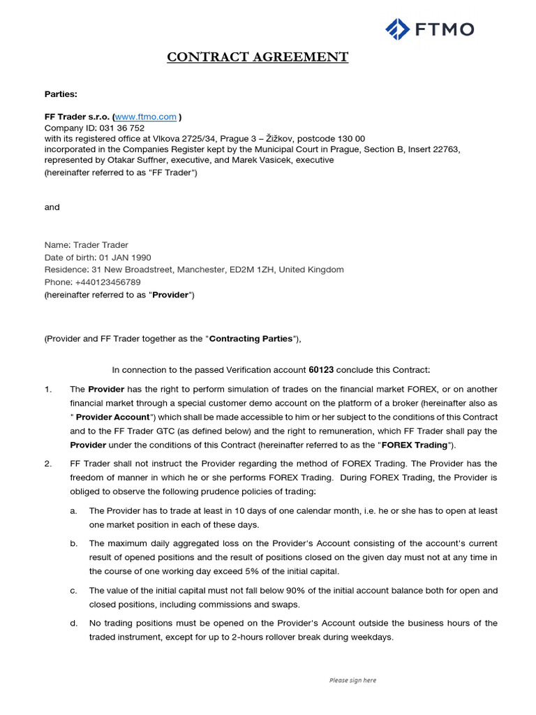 FTMO-Trader Contract Sample | PDF | Foreign Exchange Market | Justice