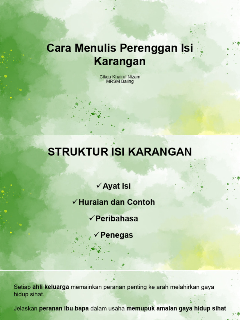 Cara Menulis Perenggan Isi Karangan | PDF