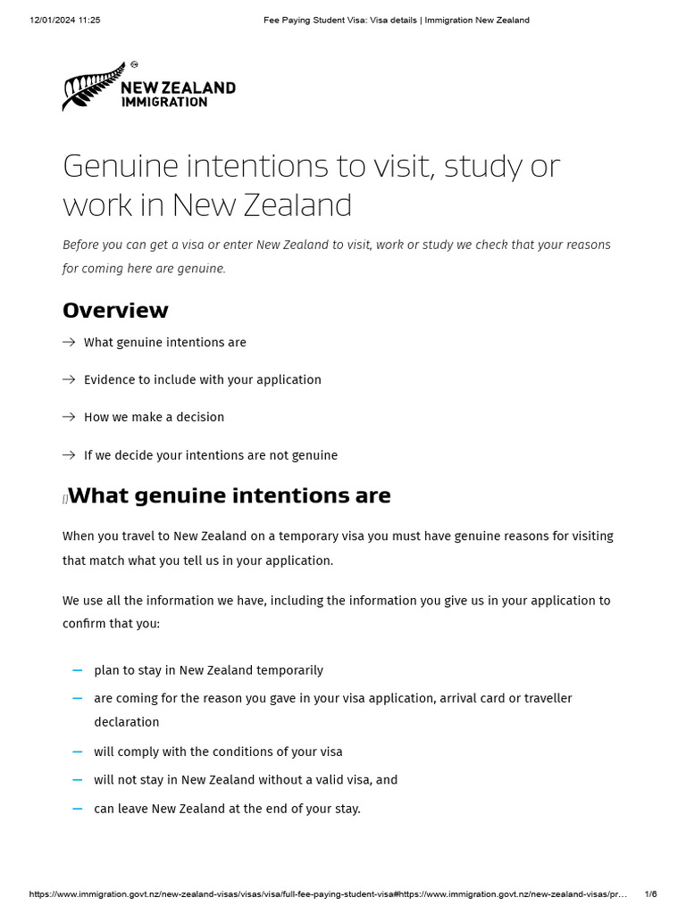 Fee Paying Student Visa - Visa Details - Immigration New Zealand Evidence | PDF | Travel Visa ...
