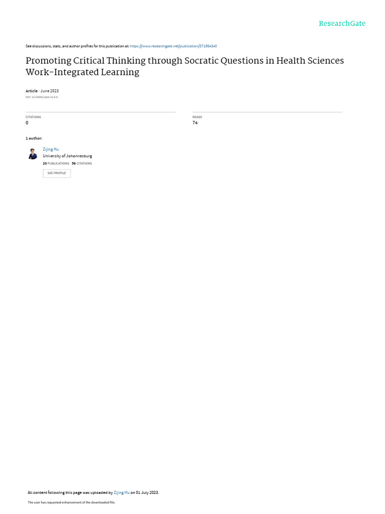 2023 Promoting Critical Thinking | PDF | Critical Thinking | Thought