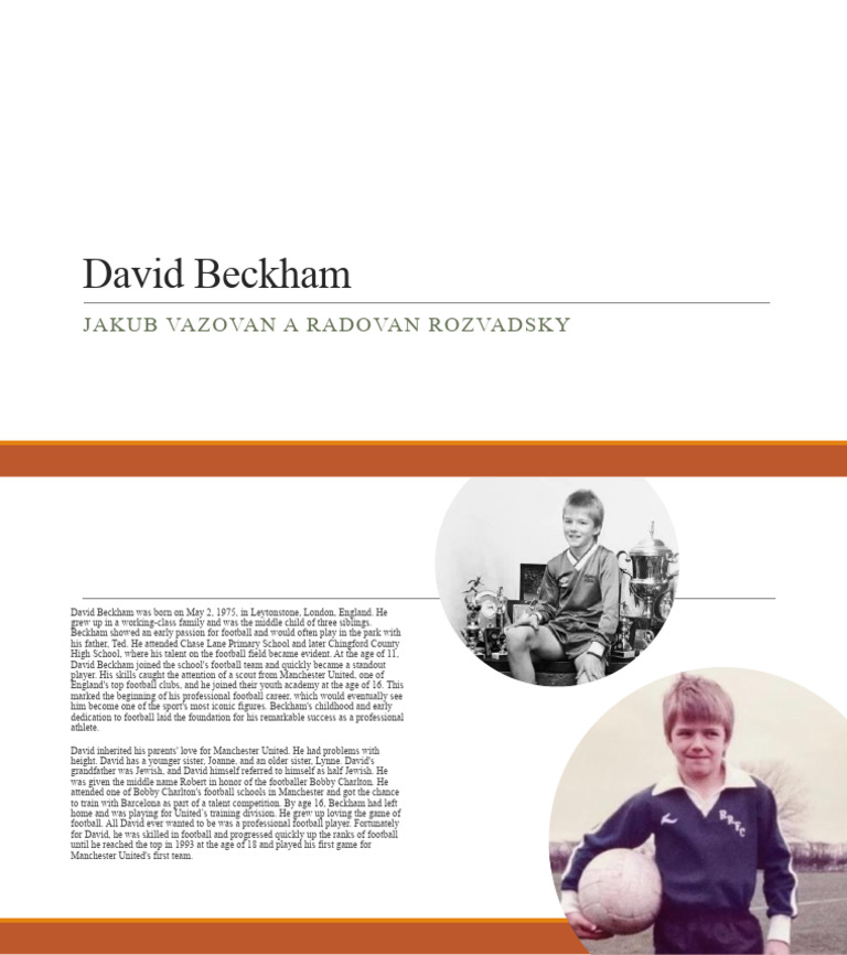 David Beckham: Early Life and Career | PDF | Sports & Recreation