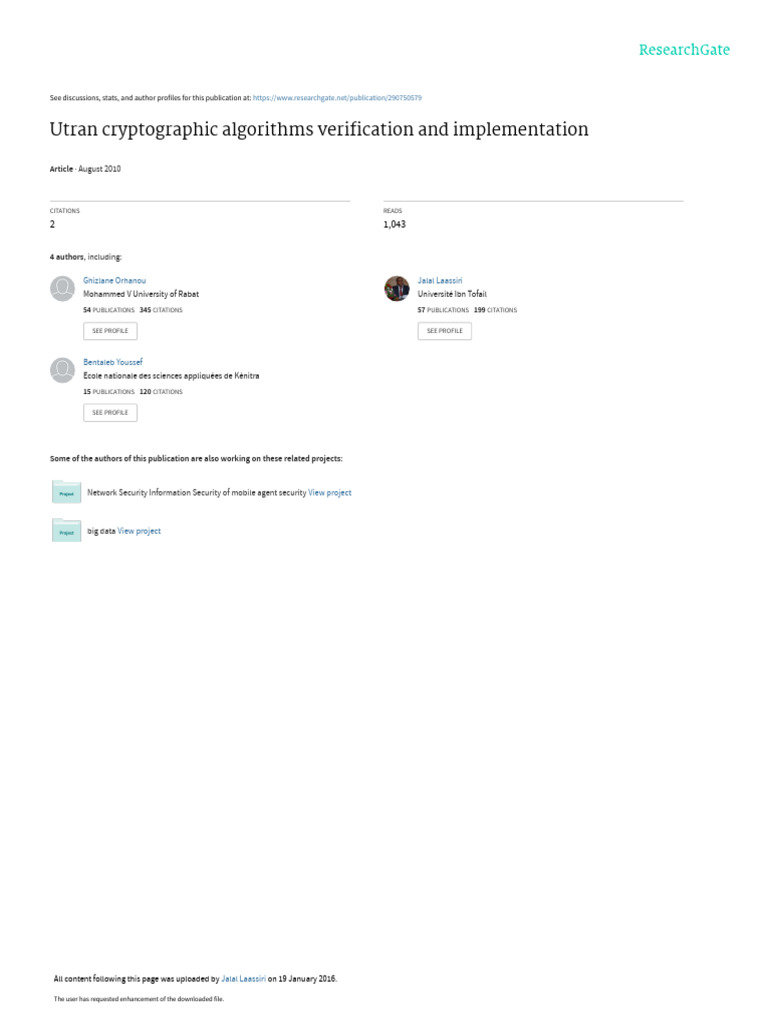 Ut Ran Cryptographic Algorithms Verification and Implementation ...