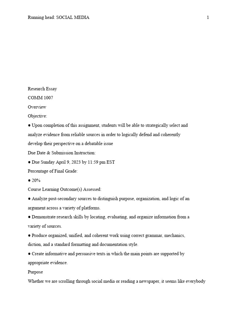Research Essay Guide for Students | PDF | Social Media | Popular ...