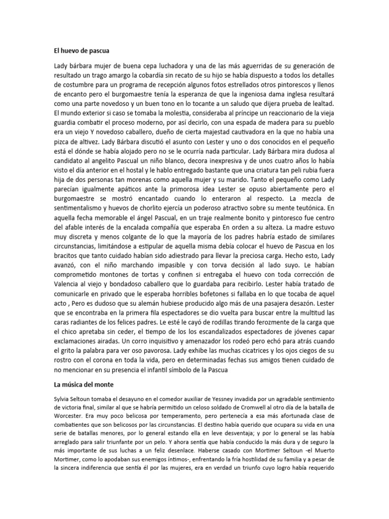 El Huevo de Pascua | PDF | Clásicos