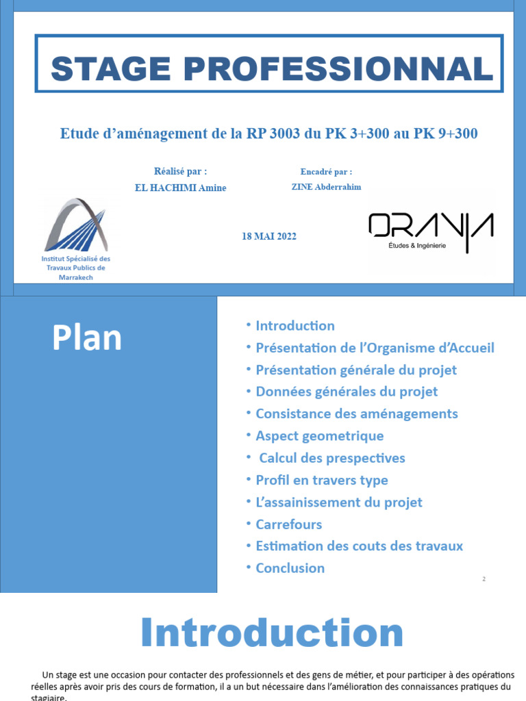 Stage Professionnal: Etude D'aménagement de La RP 3003 Du PK 3+300 Au PK 9+300 | PDF
