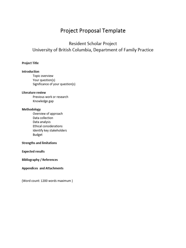 Project Proposal Template | PDF | Methodology | Systematic Review