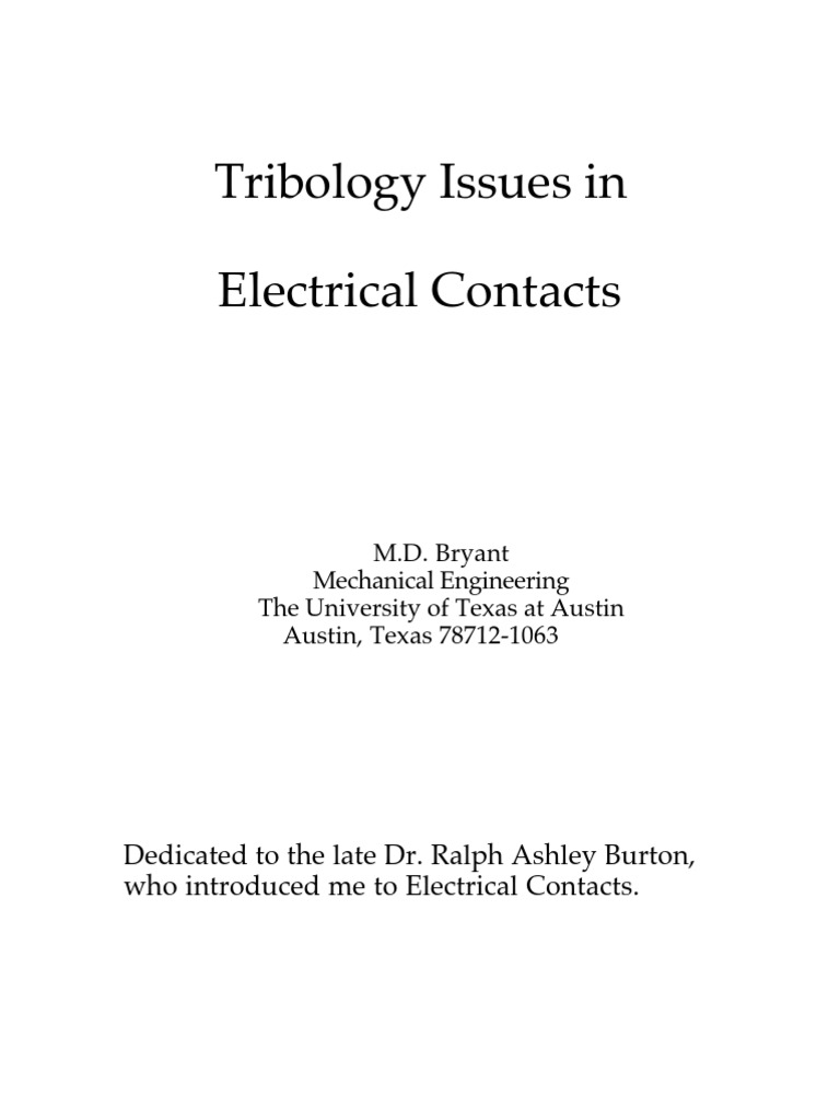 Electric Contacts | PDF | Electric Arc | Electric Current