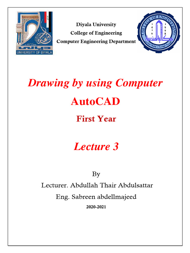 Autocad-Lecture 3 | Download Free PDF | Ellipse | Circle