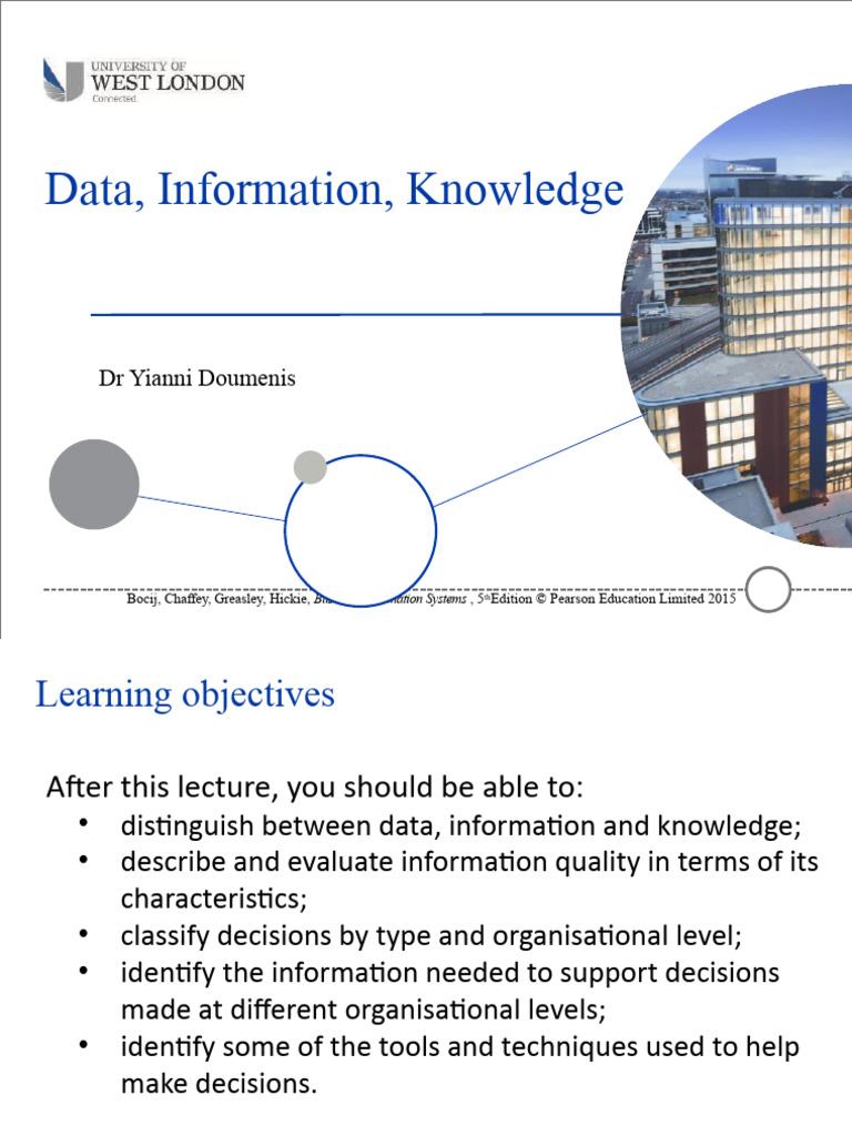 WK 2 Data, Information and Knowledge | PDF | Information | Knowledge
