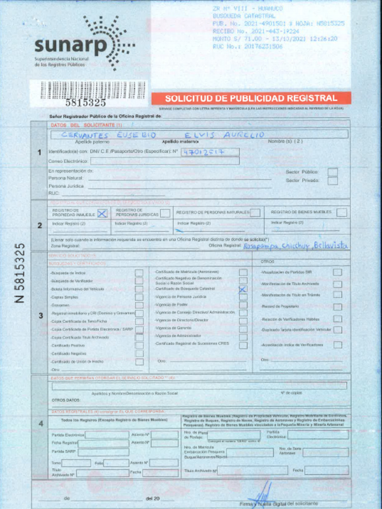 Solic. BusqCatastral | PDF
