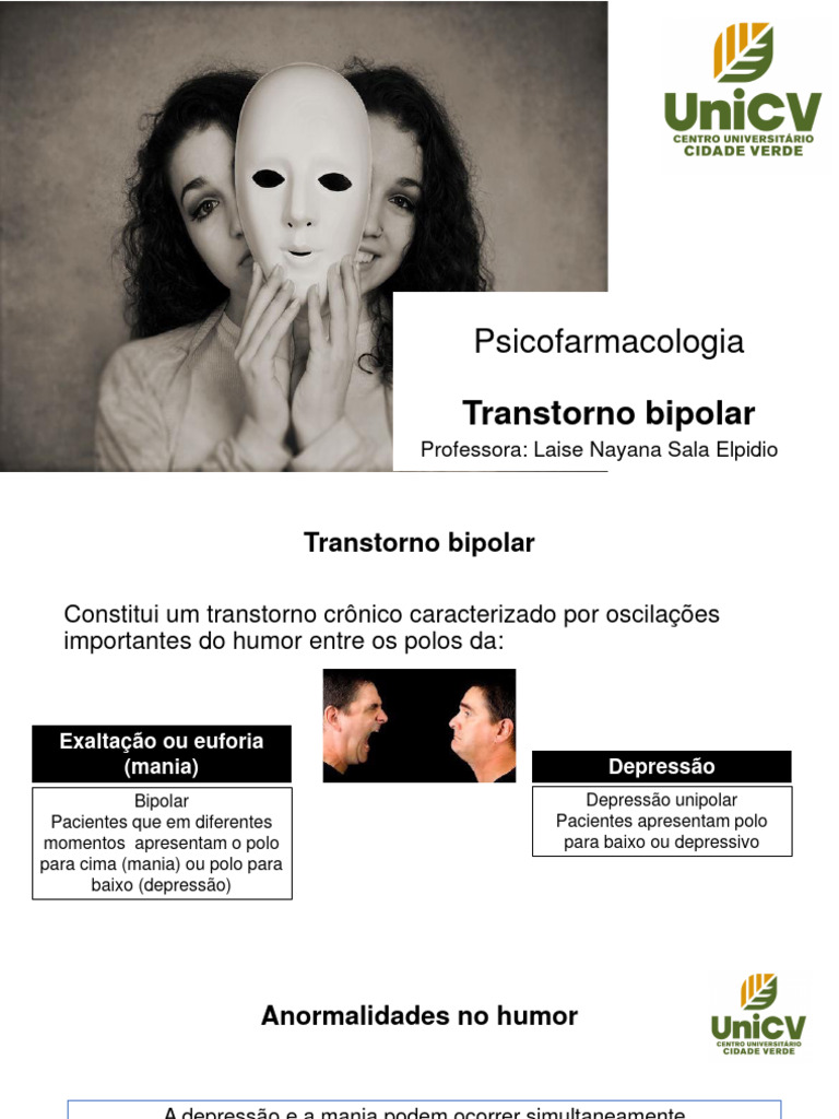 Aula 7 - Mania e Bipolar | PDF | Transtorno bipolar | Depressão