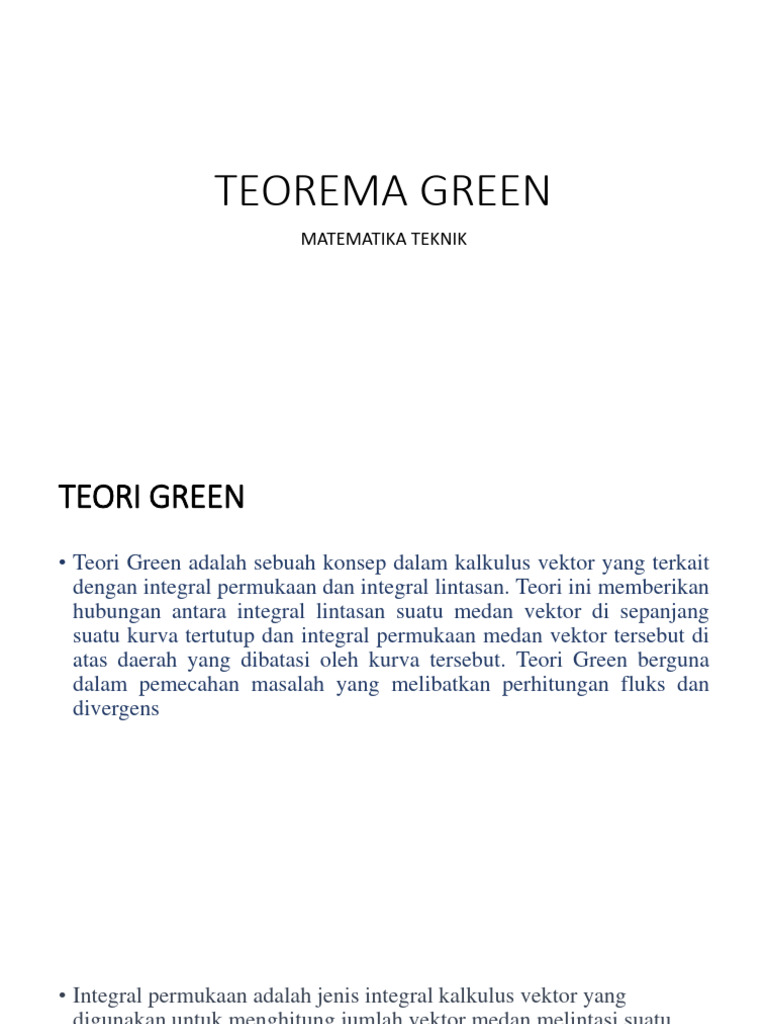 Penerapan Teorema Green dalam Elektro | PDF