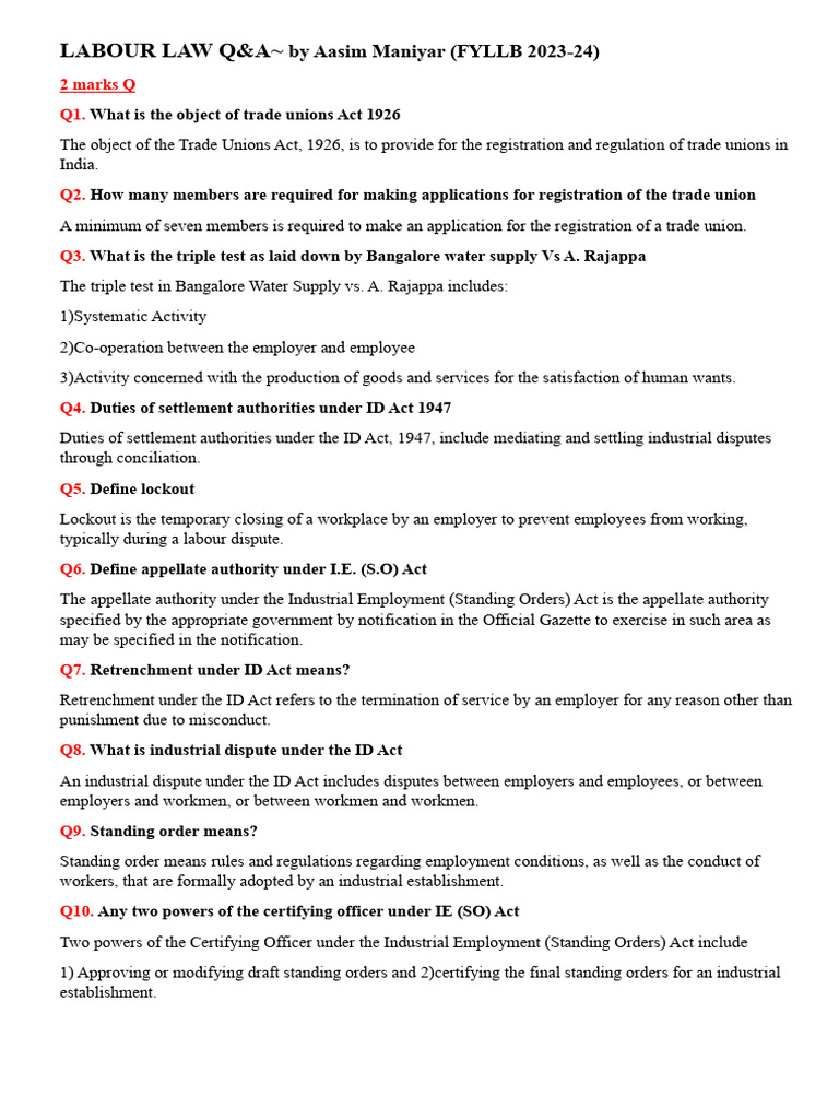 Labour Law | PDF | Strike Action | Employment