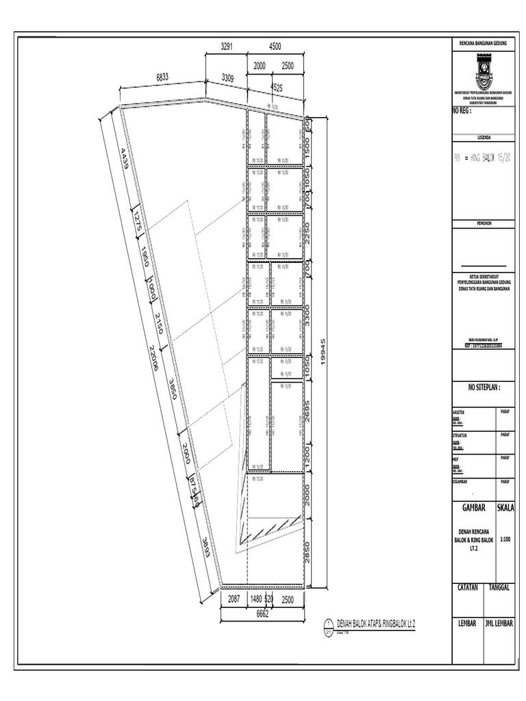 STR 06 - Denah Rencana Balok & Ring Balok Atap | PDF
