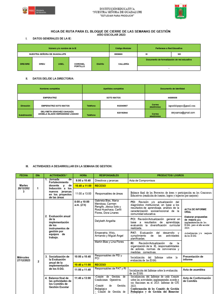 Hoja de Ruta para El Bloque de Cierre de Las Semanas de Gestión - Iensdg | PDF