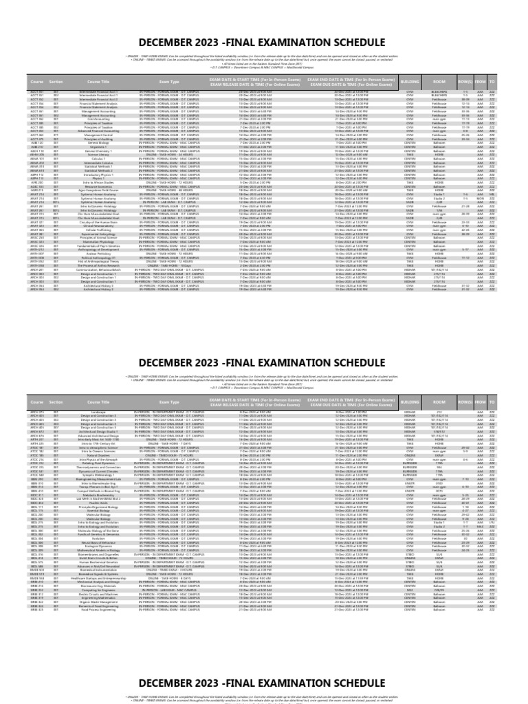 December 2023 Final Schedule With Room Locations d6 | PDF | Nature ...