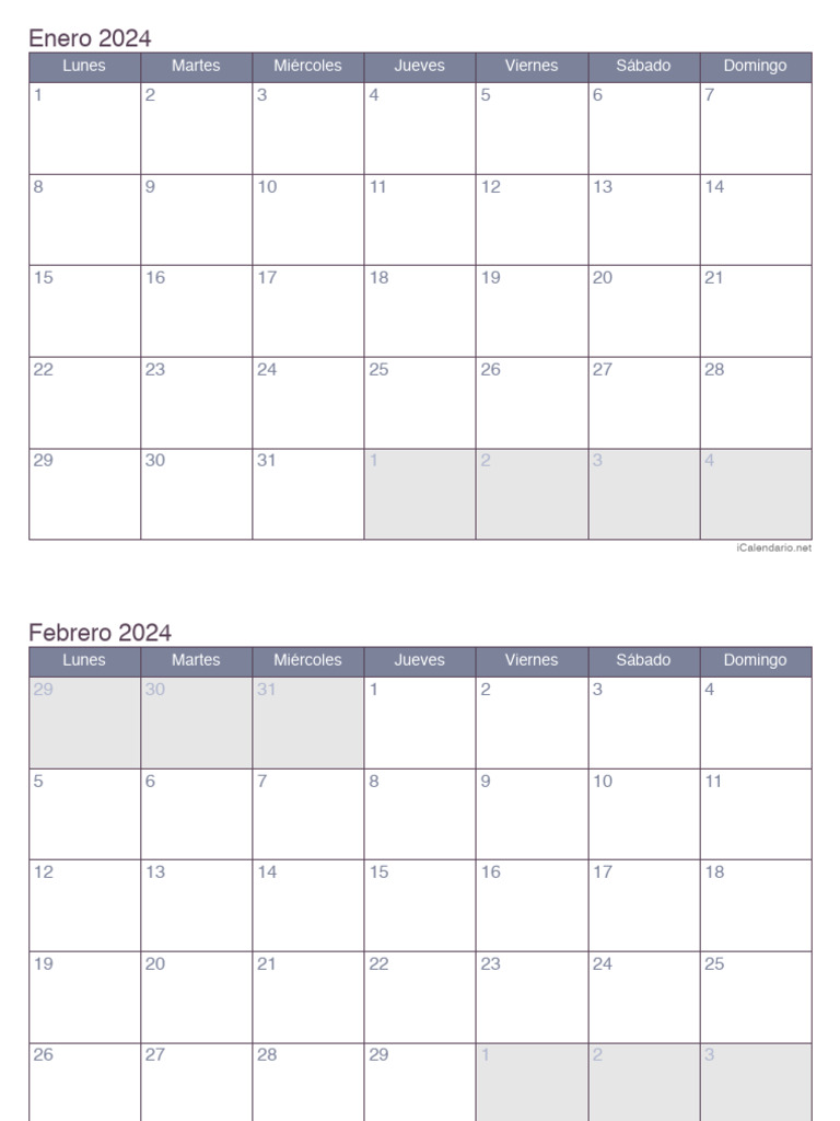 Calendario 2024 Mensual Office 2744 | Descargar gratis PDF | Calendario