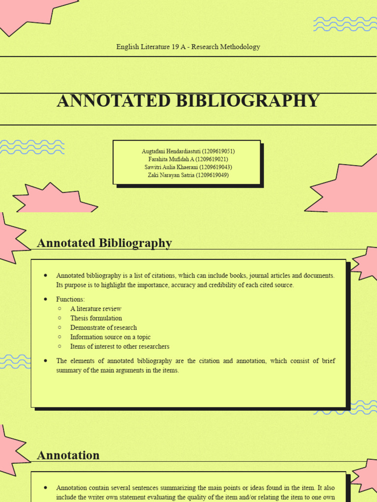 Research Methodology: Annotated Bibliography | PDF | Bibliography ...