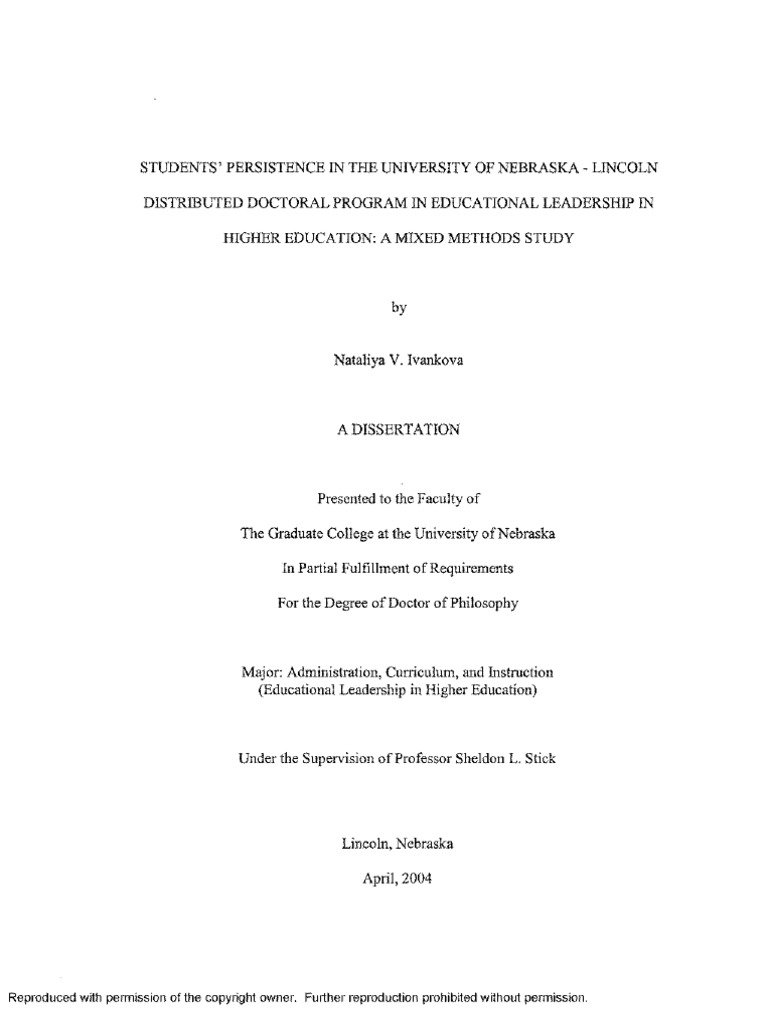 NataliyaIvankova Dissertation CA Mixedmethods Compressed | PDF | Statistics | Survey Methodology