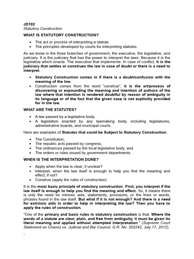 Statcon Intro | PDF | Statutory Interpretation | Constitution