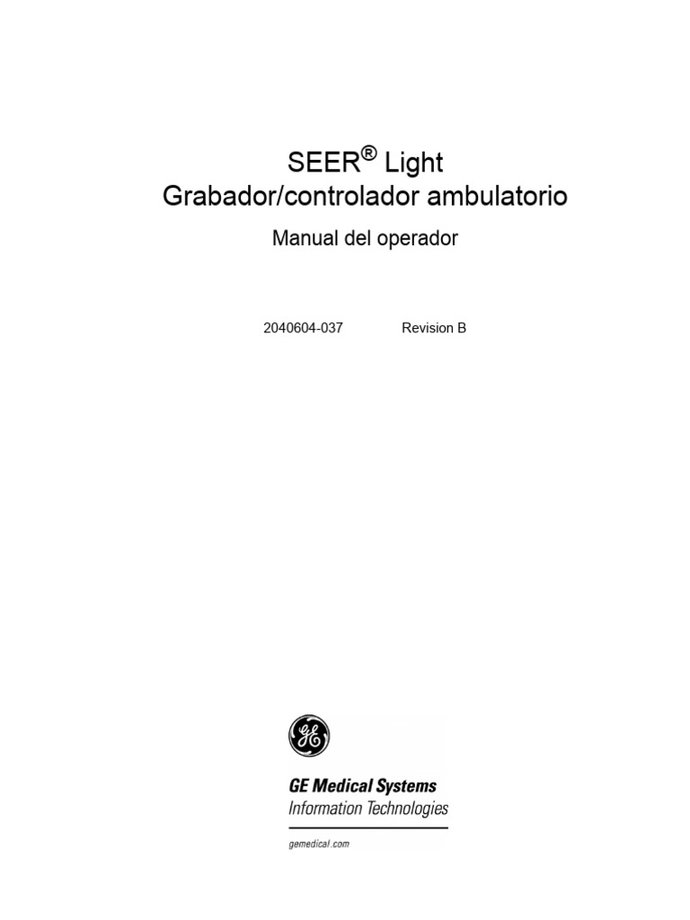 Manual Del Usuario SEER Light Grabador-Controlador Ambulatorio | PDF ...