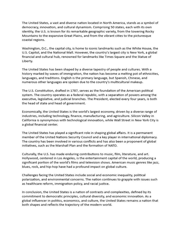 The United States | PDF | The United States | Multiculturalism