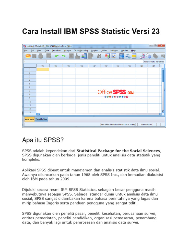 Cara Install IBM SPSS Statistic Versi 22 | PDF | Komputer
