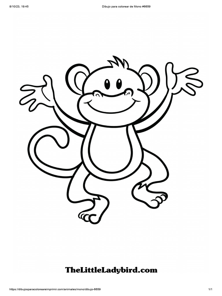 Dibujo de Mono para Colorear e Imprimir | PDF | Arte