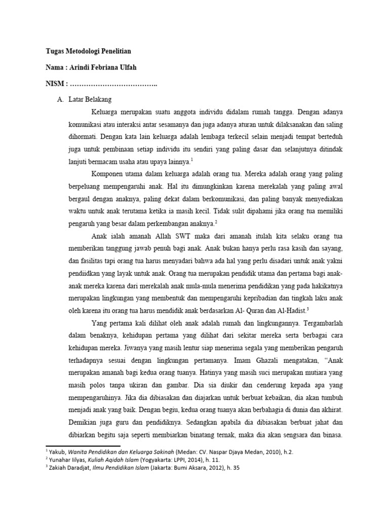 Proposal Penelitian Metodologi | PDF | Karier & Perkembangan | Kesehatan Holistik